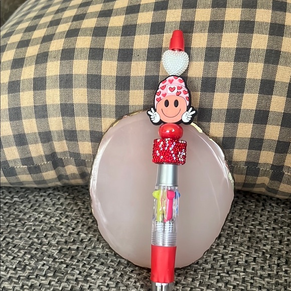 Accessories | Smiley Face Pen Red And Pink | Poshmark